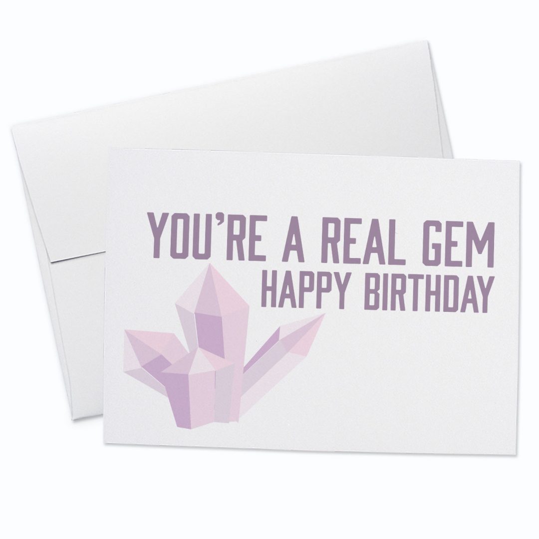 You're A Real Gem Birthday Greeting Card • Fox & Fancy