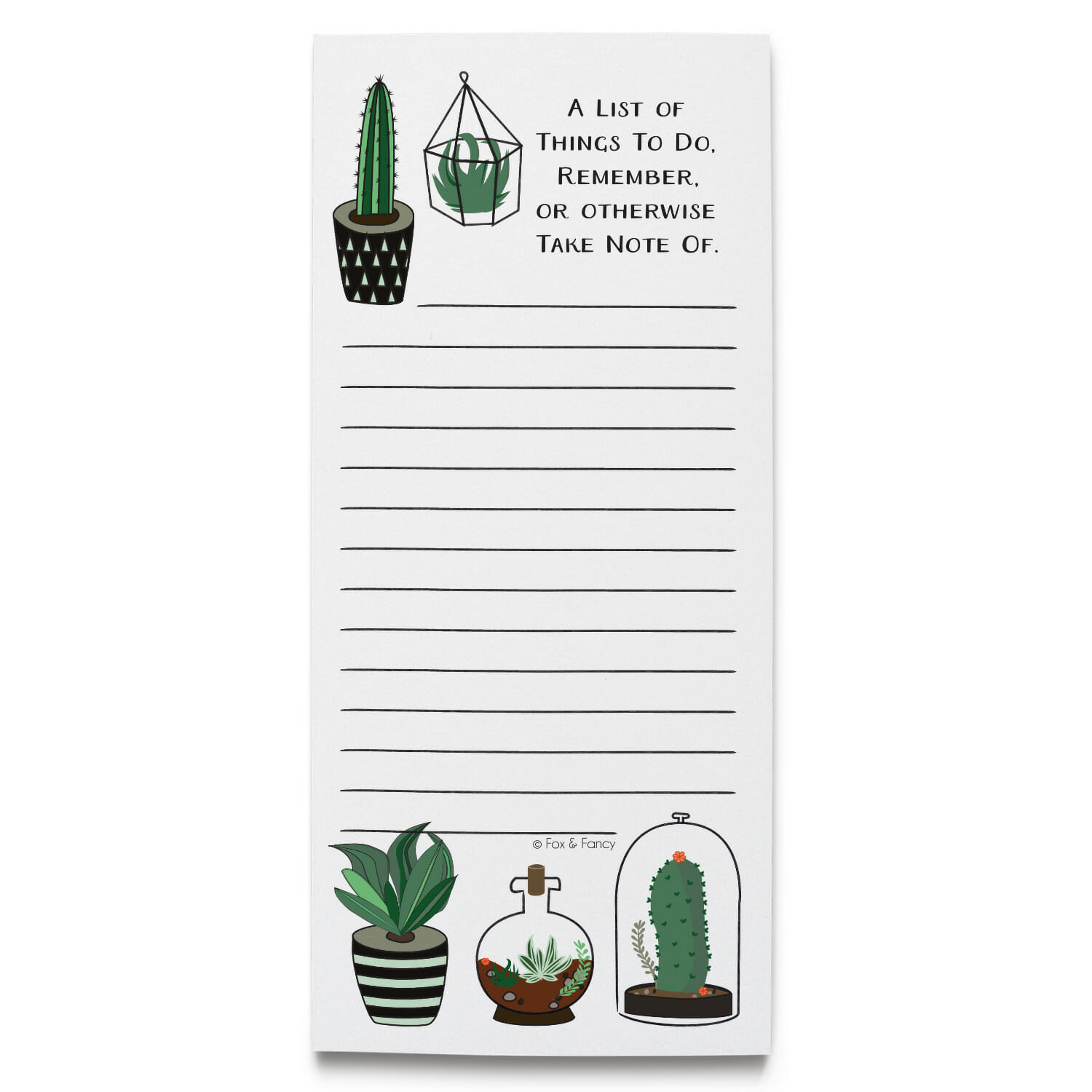 A List of Things | 4″x9″ Notepad | 50 Pages – Fox & Fancy