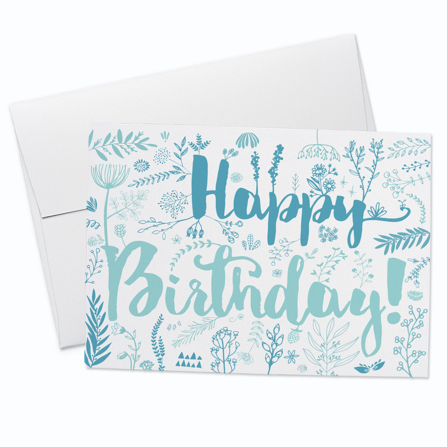 Blue Floral Birthday Greeting Card • Fox & Fancy