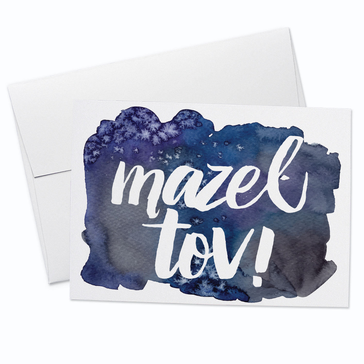 Mazel Tov Watercolor Jewish Greeting Card • Fox & Fancy